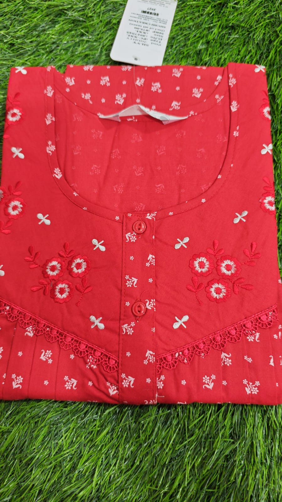 Spun Nighties - Red Colour - Cotton Mixed Cloth - Online Clothing Stores